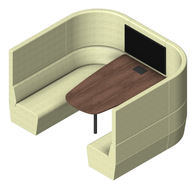 Booth Open AspectFurniture Drift Full MediaUnit 4P - BIMcontent.com