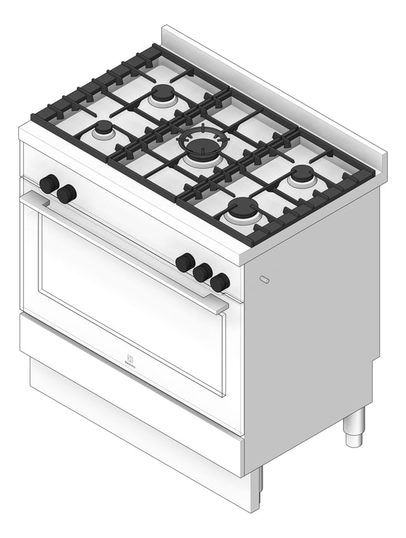 Cooker Upright Electrolux DualFuel - BIMcontent.com