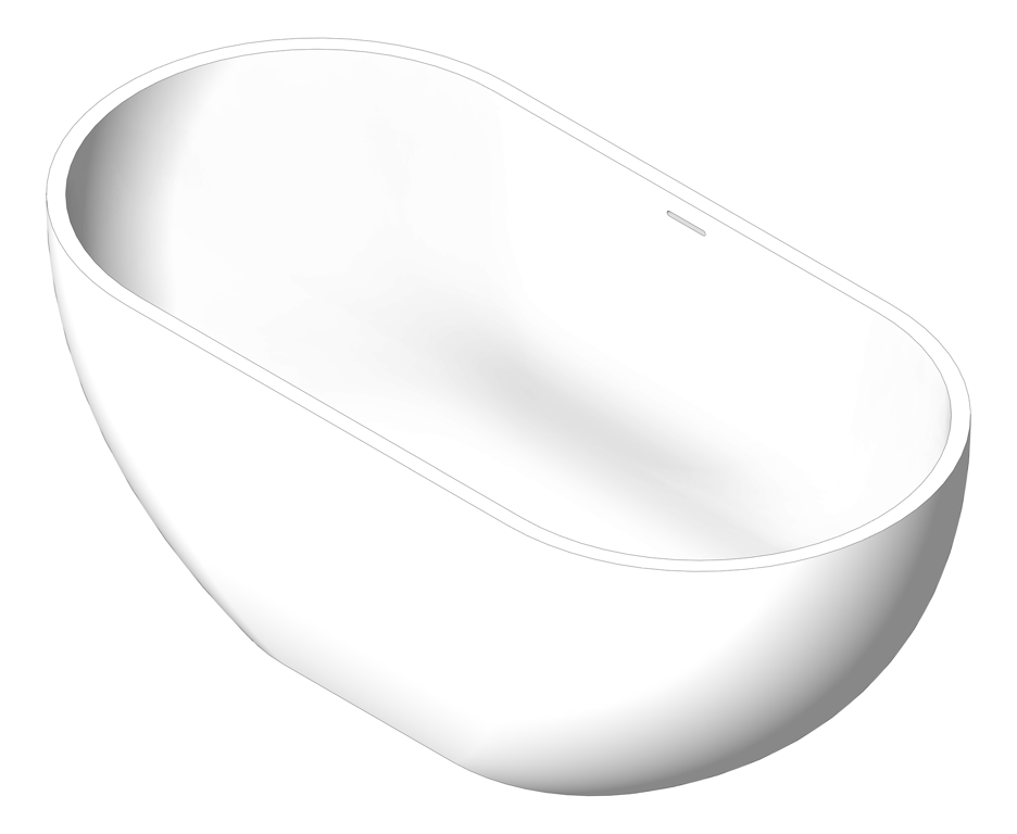 Bath Freestanding Fienza Nero Stone 1400 - BIMcontent.com