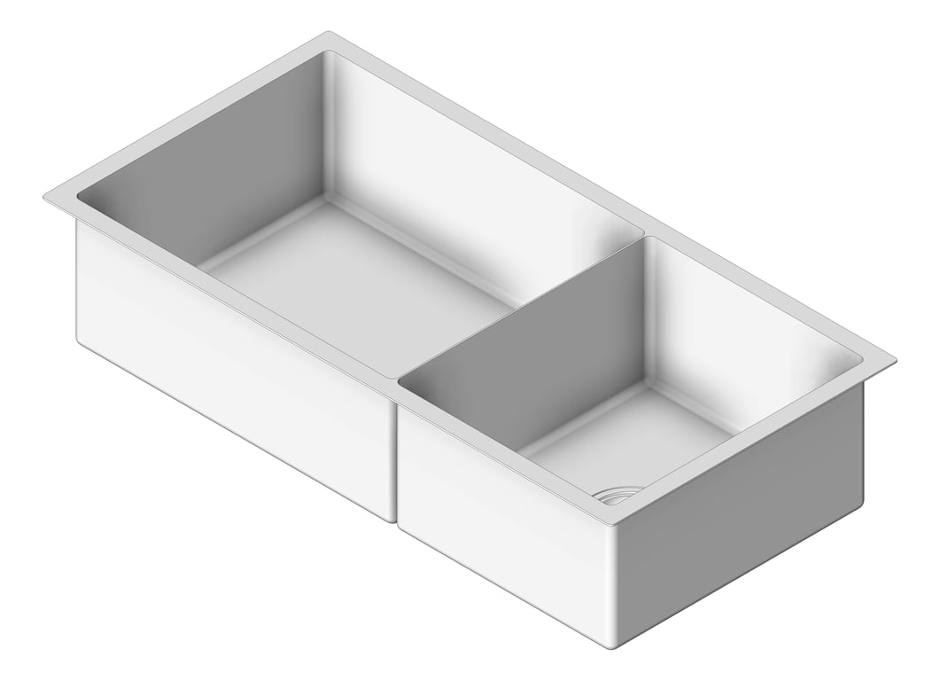 Sink Kitchen Fienza Hana Double SlimDivider - BIMcontent.com