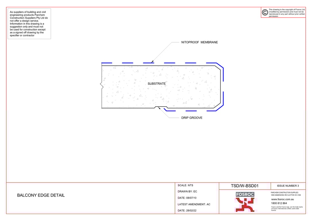TSD-W-BSD01 - BALCONY EDGE DETAIL - BIMcontent.com