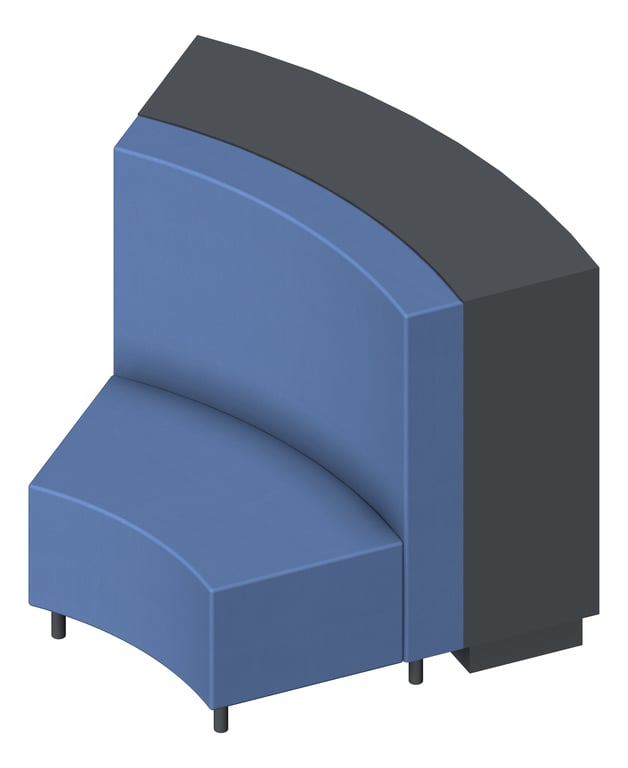 Shelving Library IntraSpace Wave 3Tier Seating - BIMcontent.com