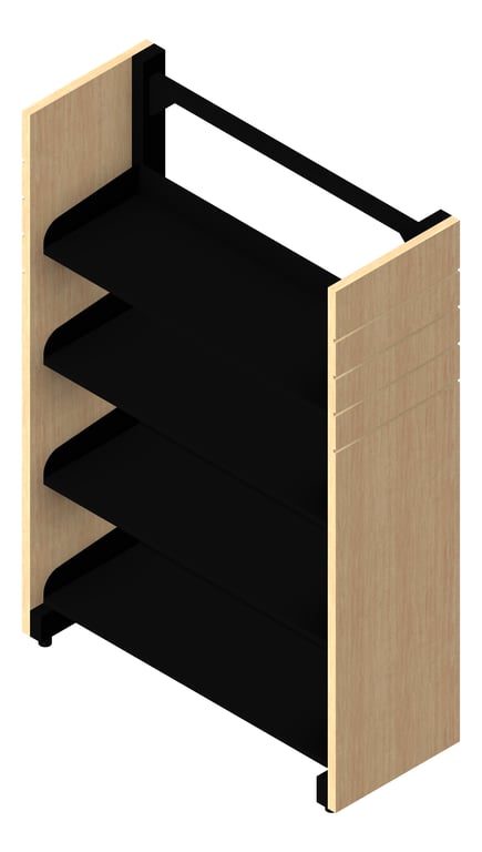 Shelving Library IntraSpace Wave 3Tier - BIMcontent.com