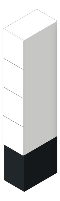 Locker Laminate IntraSpace Traditional HighBase 4Door - BIMcontent.com