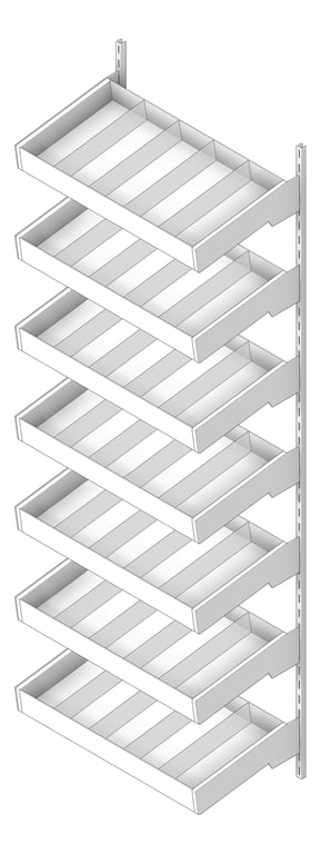 Shelving Library IntraSpace Wave 3Tier - BIMcontent.com