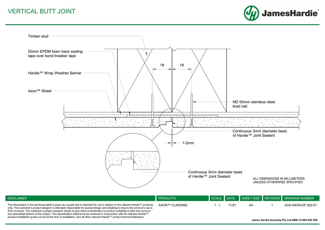 AUS-AXON-DF-022-01 - VERTICAL BUTT JOINT - BIMcontent.com