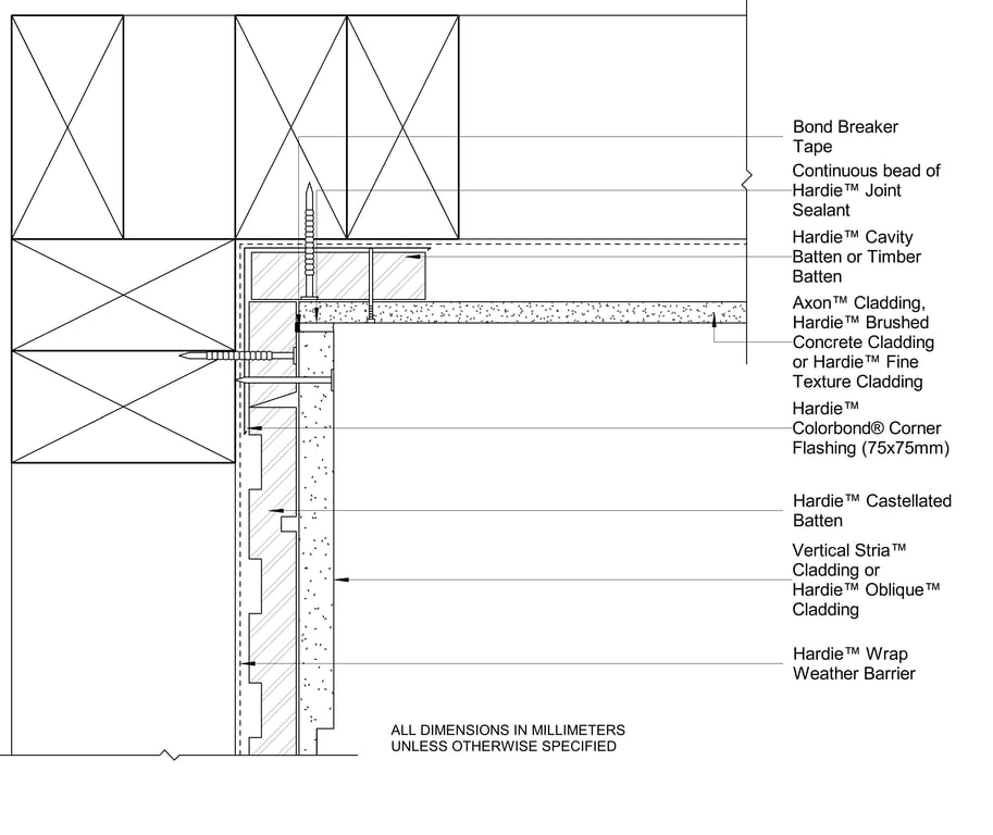 AXON-HBC-HFTC to OBLIQUE-STRIA VERTICAL CF Internal Corner Vertical ...