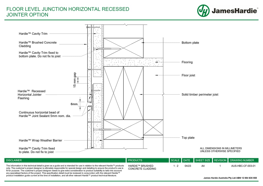 AUS-HBC-CF-003-01 - FLOOR LEVEL JUNCTION HORIZONTAL RECESSED JOINTER ...