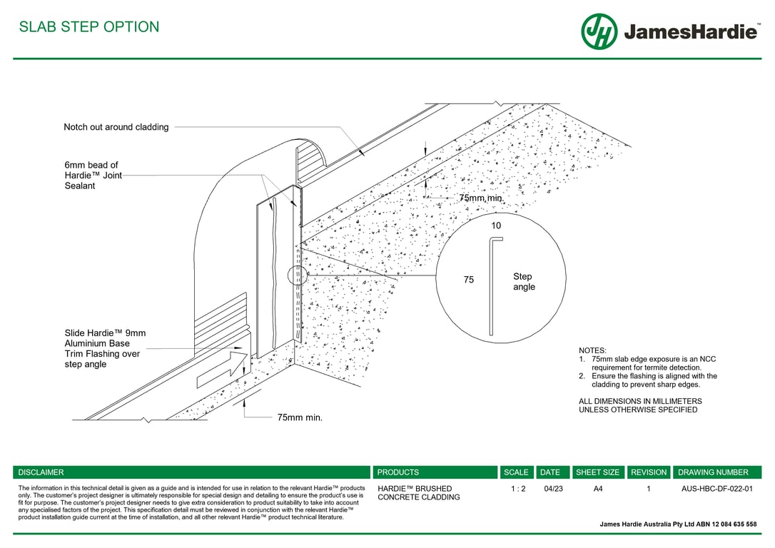 AUS-HBC-DF-022-01 - SLAB STEP OPTION - BIMcontent.com