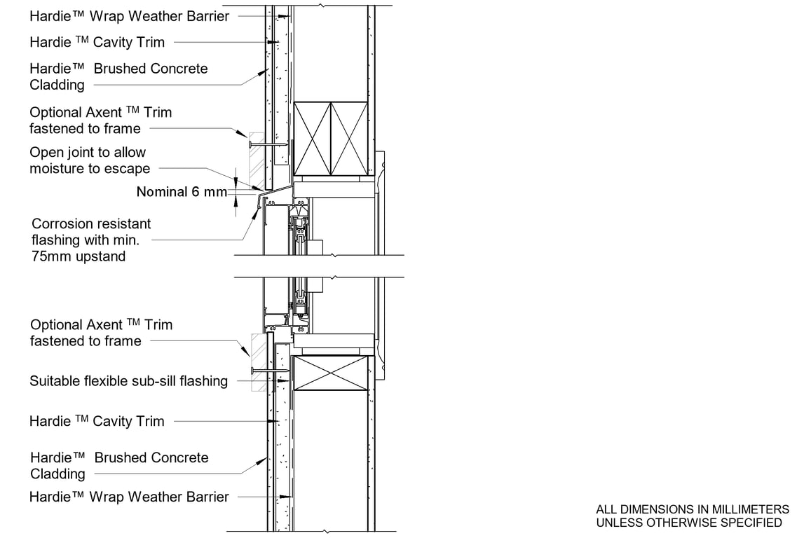 HBC CF Cavity Fix Window Head Sill - BIMcontent.com