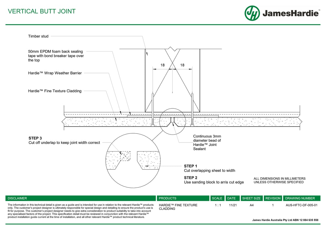 AUS-HFTC-DF-005-01 - VERTICAL BUTT JOINT - BIMcontent.com