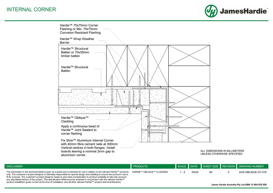 AUS-OBLIQUE-CF-018 - INTERNAL CORNER - BIMcontent.com