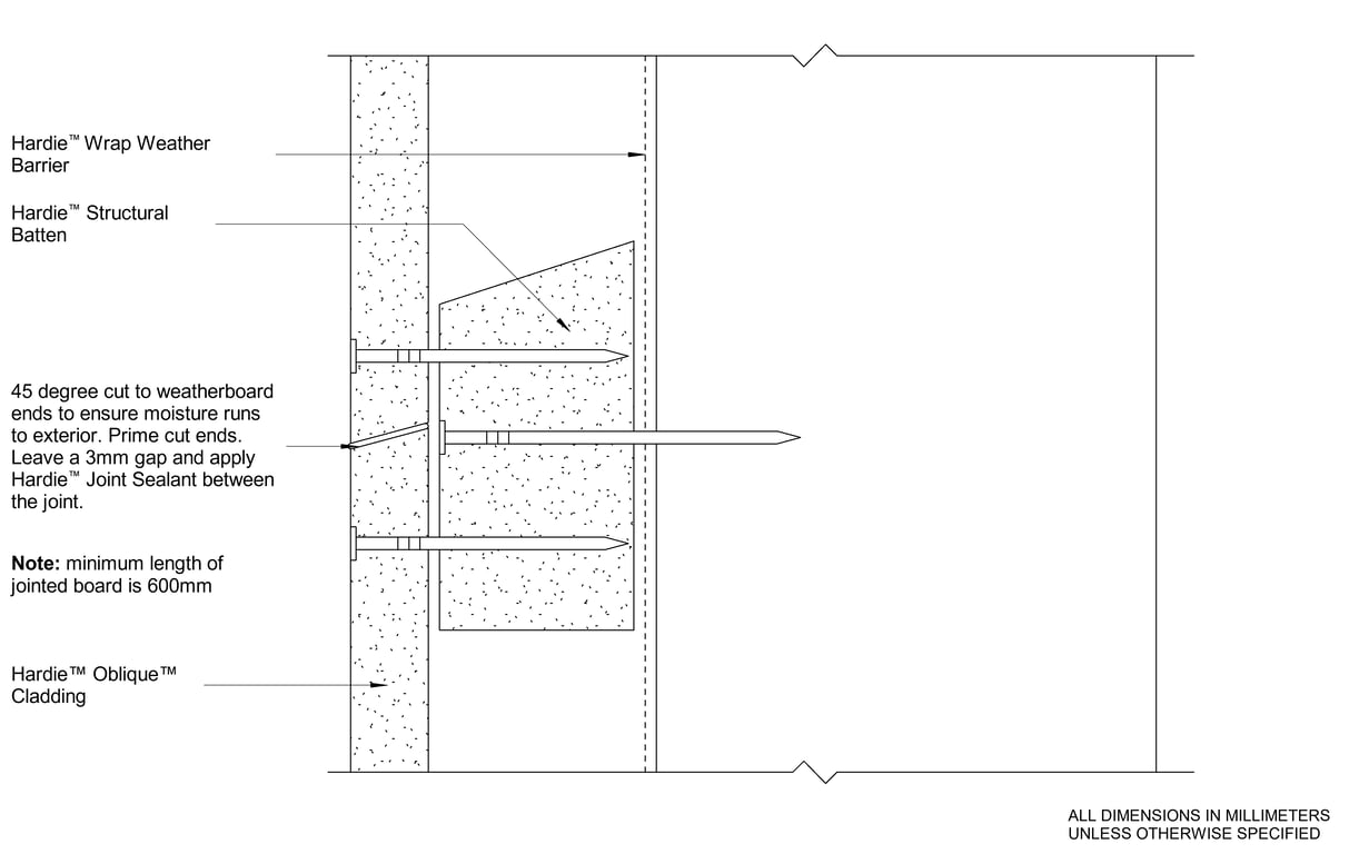 OBLIQUE CF Vertical Butt Joint Detail - BIMcontent.com