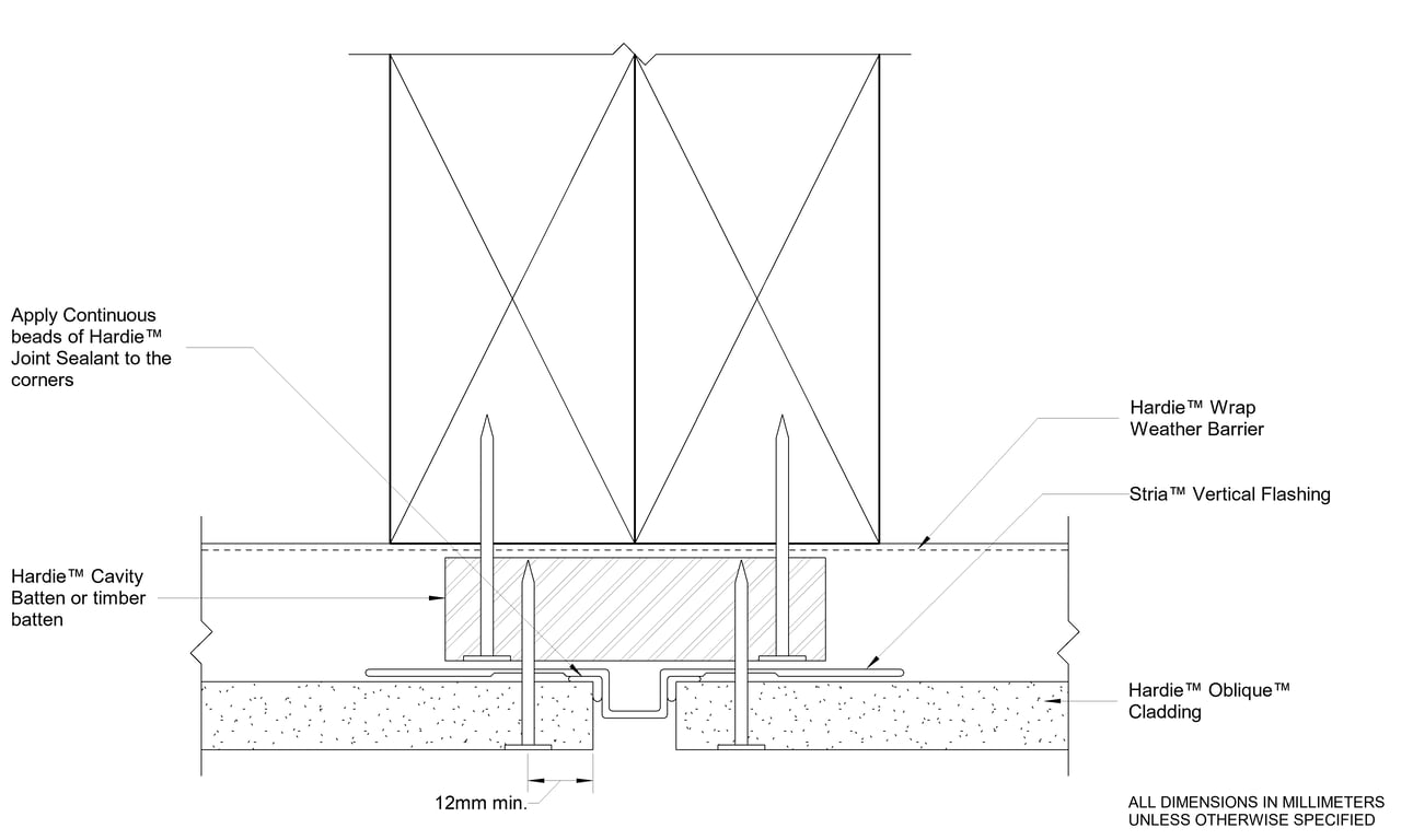 OBLIQUE CF Vertical Joint Using Stria Vertical Flashing Stop ...