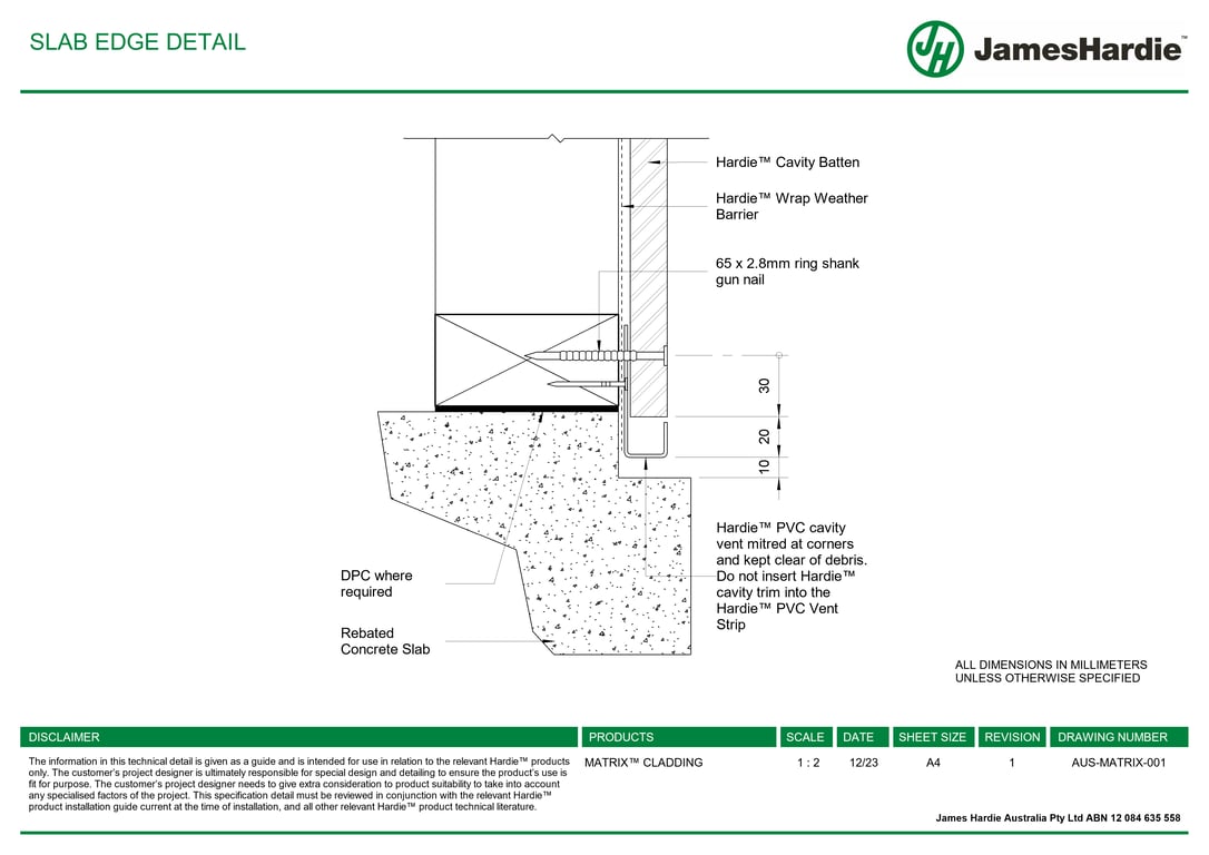 AUS-MATRIX-001 - SLAB EDGE DETAIL - BIMcontent.com
