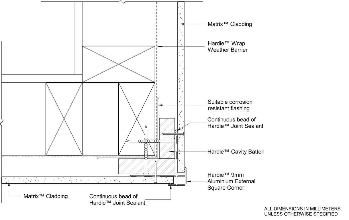 MATRIX External Box Corner Detail - BIMcontent.com