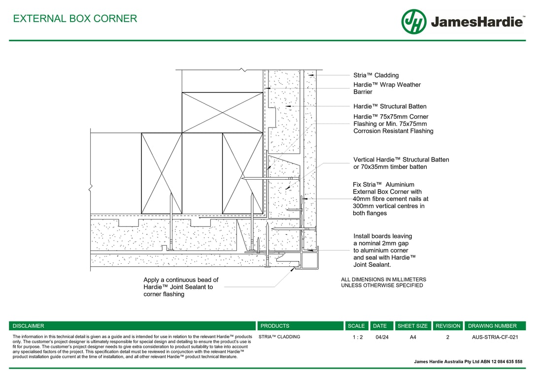 AUS-STRIA-CF-021 - EXTERNAL BOX CORNER - BIMcontent.com