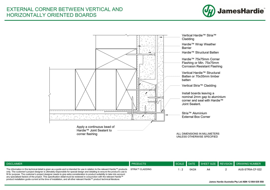 AUS-STRIA-CF-022 - EXTERNAL CORNER BETWEEN VERTICAL AND HORIZONTALLY ...