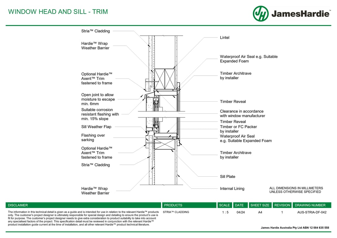AUS-STRIA-DF-042 - WINDOW HEAD AND SILL - TRIM - BIMcontent.com