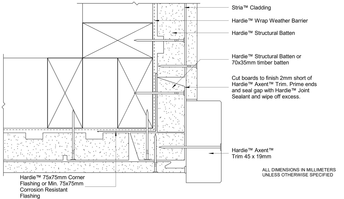STRIA CF External Trim Corner With Castellated Batten - BIMcontent.com