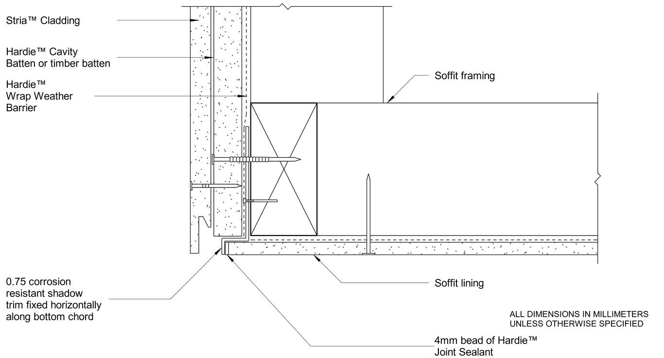 STRIA CF Facade-Soffit Junction - Cavity Fix - BIMcontent.com