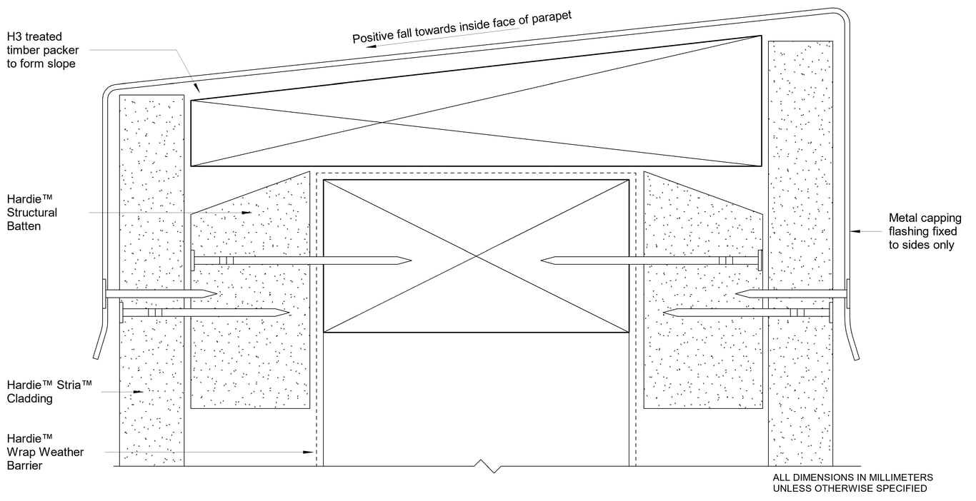 STRIA CF Parapet Detail With Castellated Batten - BIMcontent.com