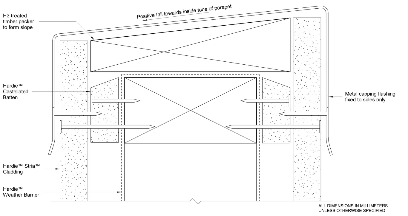 STRIA Parapet Detail With Castellated Batten - BIMcontent.com