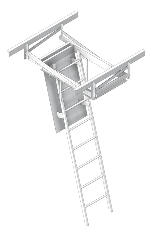 Ladder FoldDown Kattsafe Commercial SuspensionKit - BIMcontent.com