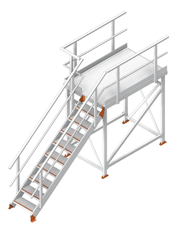 Stair Modular Kattsafe Platform Wide - BIMcontent.com