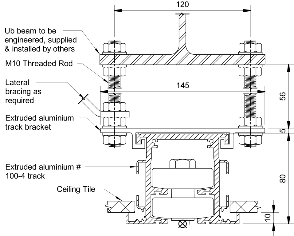 OPR - Bracket Steel Fix Detail - 100-4 Track - BIMcontent.com