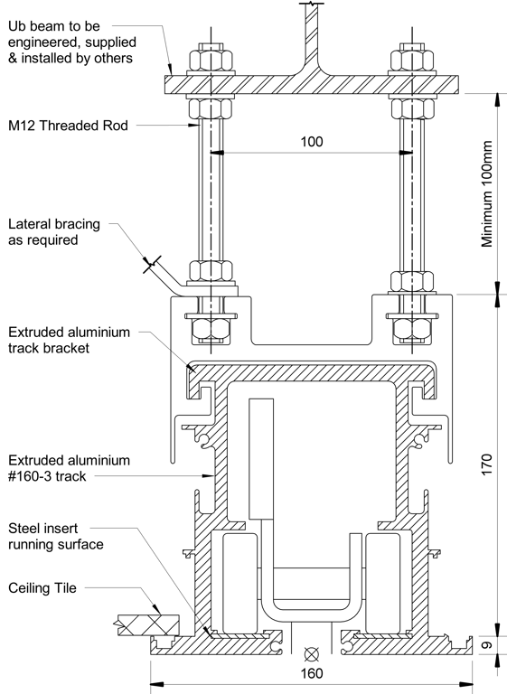 OPR - Bracket Steel Fix Detail - 160-3 Track - BIMcontent.com