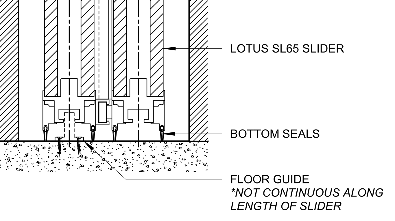 SL65 - Dual Cavity Slider - Ceiling Recessed - Floor Seals And Guide ...