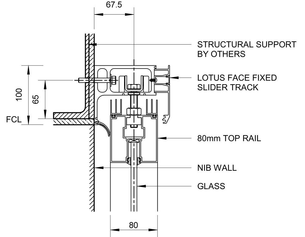 SL80+ - Single Face Slider - Face Fixed - Head Track - BIMcontent.com