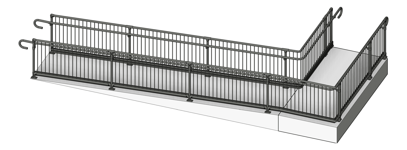 Balustrade Commercial Moddex Conectabal - BIMcontent.com