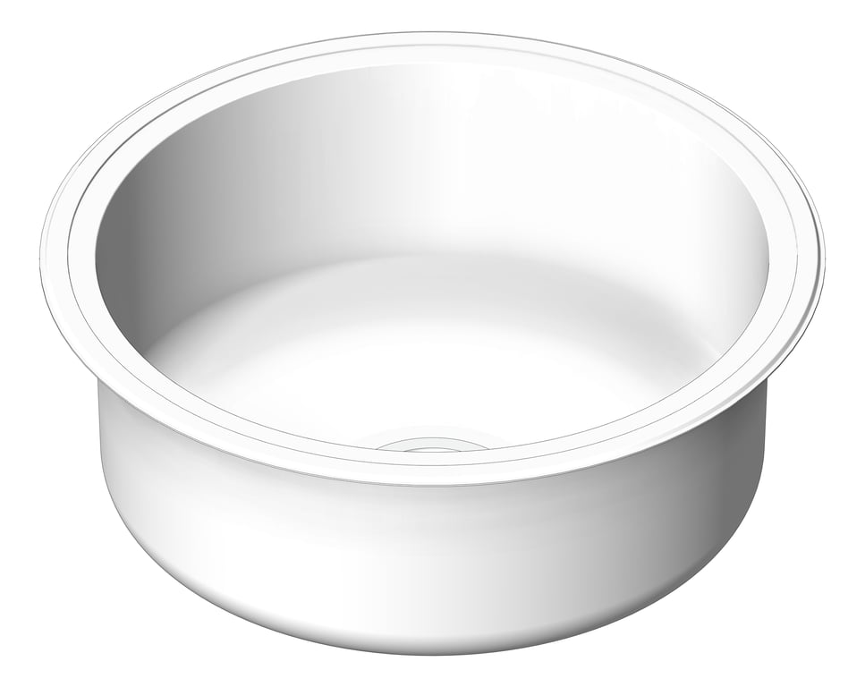 Sink Kitchen Oliveri Solitaire Undermount RoundBowl - BIMcontent.com