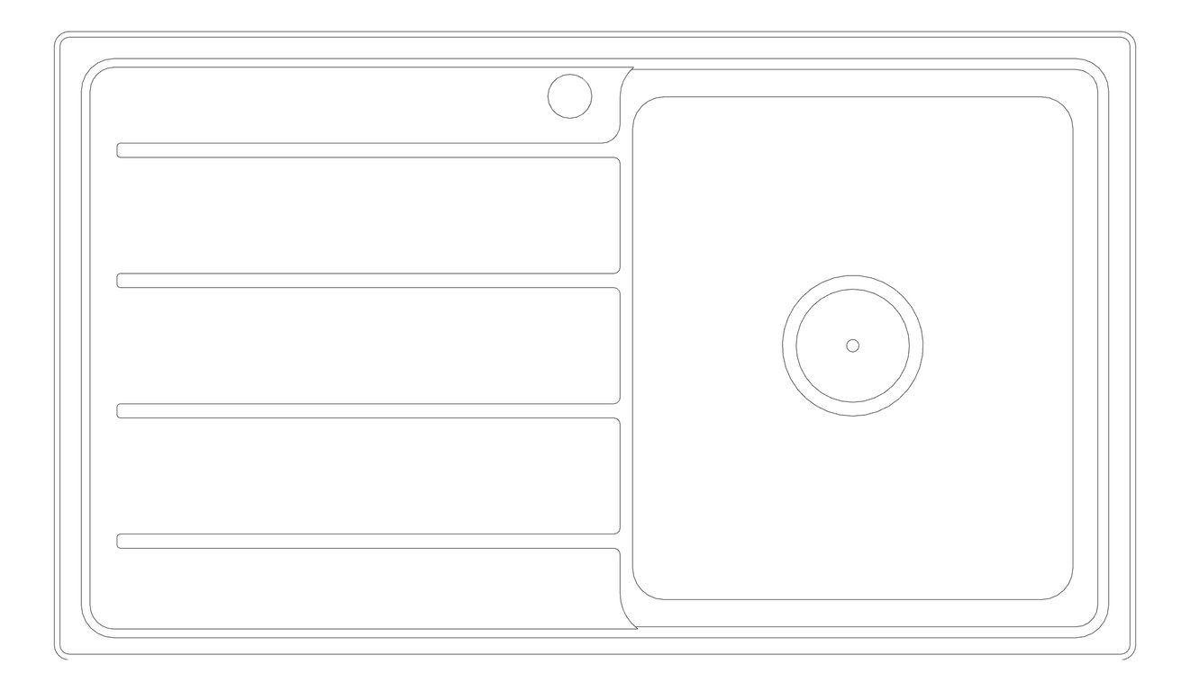 Sink Kitchen Raymor Projix Right Single - BIMcontent.com