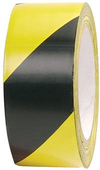 Self Adhesive - 5cm x 33m - Black Yellow Zebra Hazard Tape - [EM-5033BY50X33]