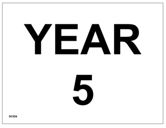 SC024 Year 5 Wall Door Plaque Guide Sign 3mm Standard Foamex - PWD ...