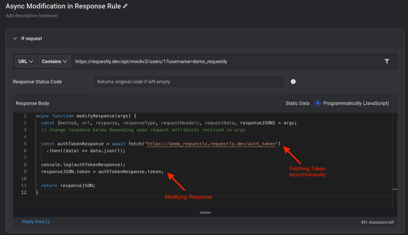 Modifying response asynchronously