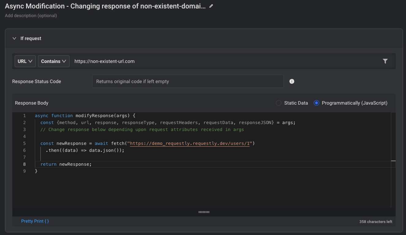 Modifying response asynchronously