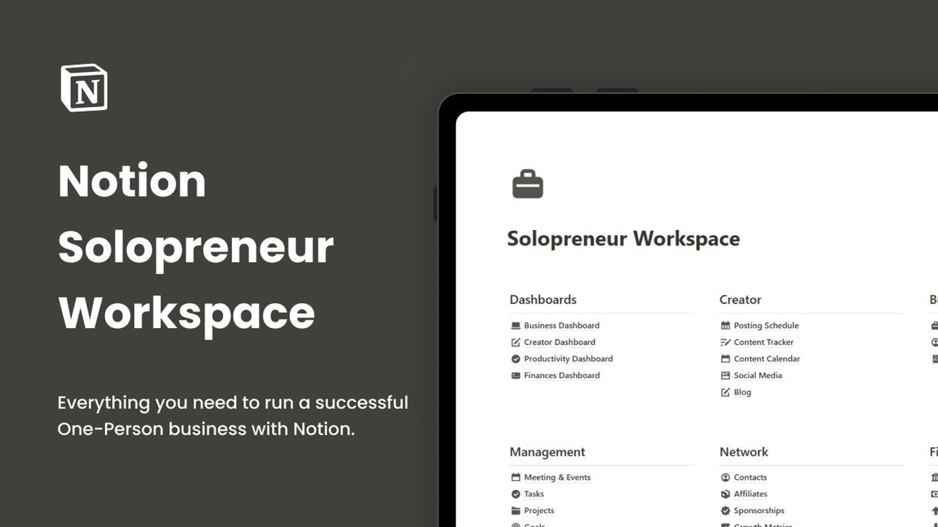 Notion Solopreneur Workspace: Streamline Your Business Notion Solopreneur Workspace: Streamline Your Business