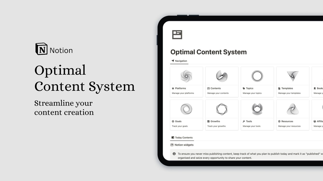 Optimal Content System: Notion Template for High-Quality Content Optimal Content System: Notion Template for High-Quality Content