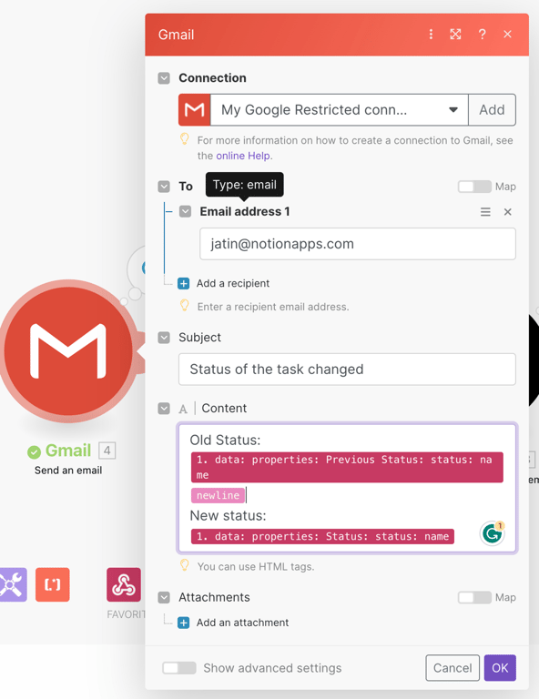Automatically send emails on Notion Database property change Automatically send emails on Notion Database property change