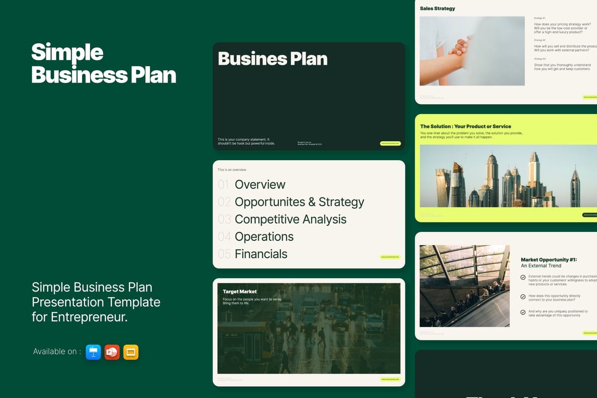 [FREE🔥] Simple Business Plan Presentation Template | Clicky