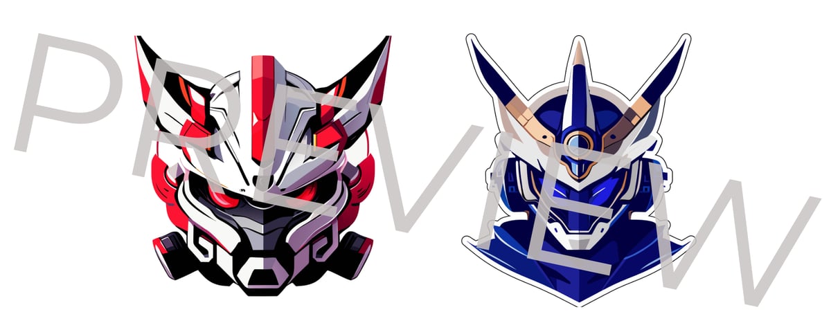 Mecha Stickers Set - PNG | Clicky