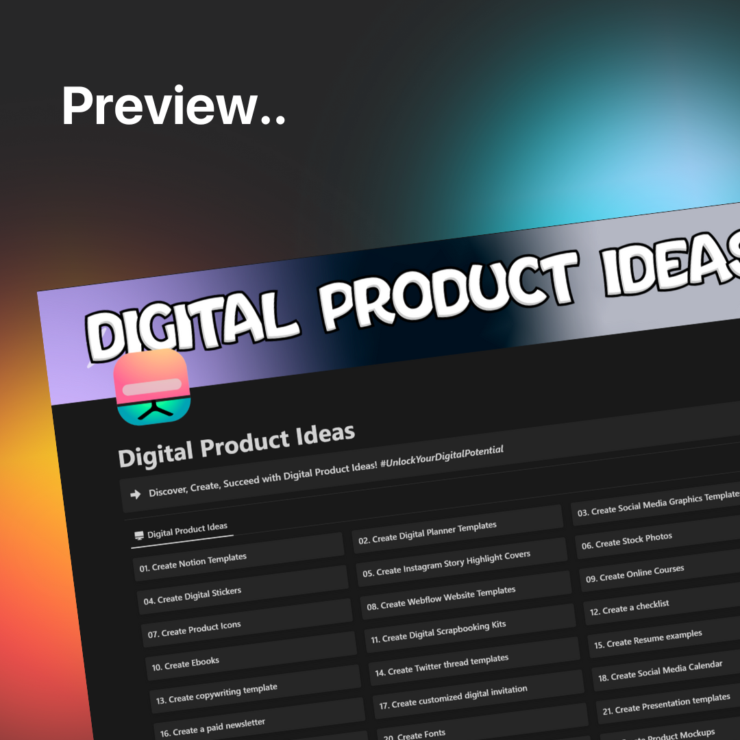 [FREE] 75+ Digital Product Ideas | Clicky
