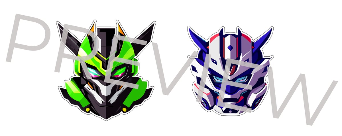 Mecha Stickers Set - PNG | Clicky