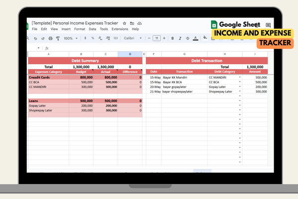[Template] Personal Income Expense Tracker | Clicky
