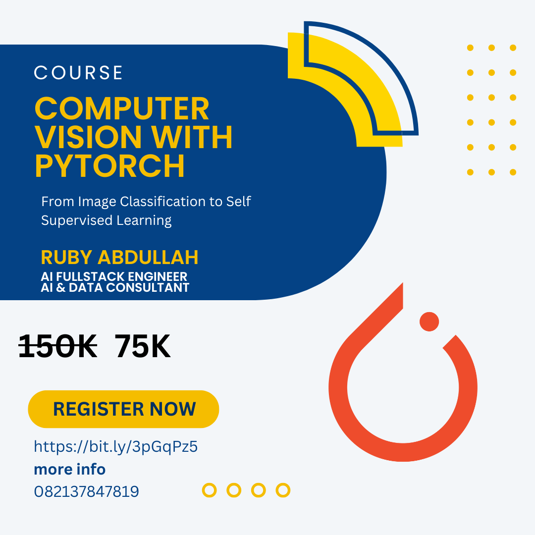 Diskon 50%: Online Course Computer Vision with Pytorch | Clicky Diskon 50%: Online Course Computer Vision with Pytorch | Clicky