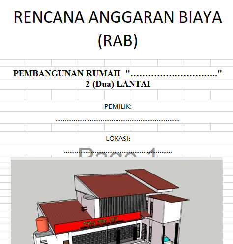 Sheet Analisa Rencana Anggaran Biaya untuk Bangunan Gedung dan Rumah ...